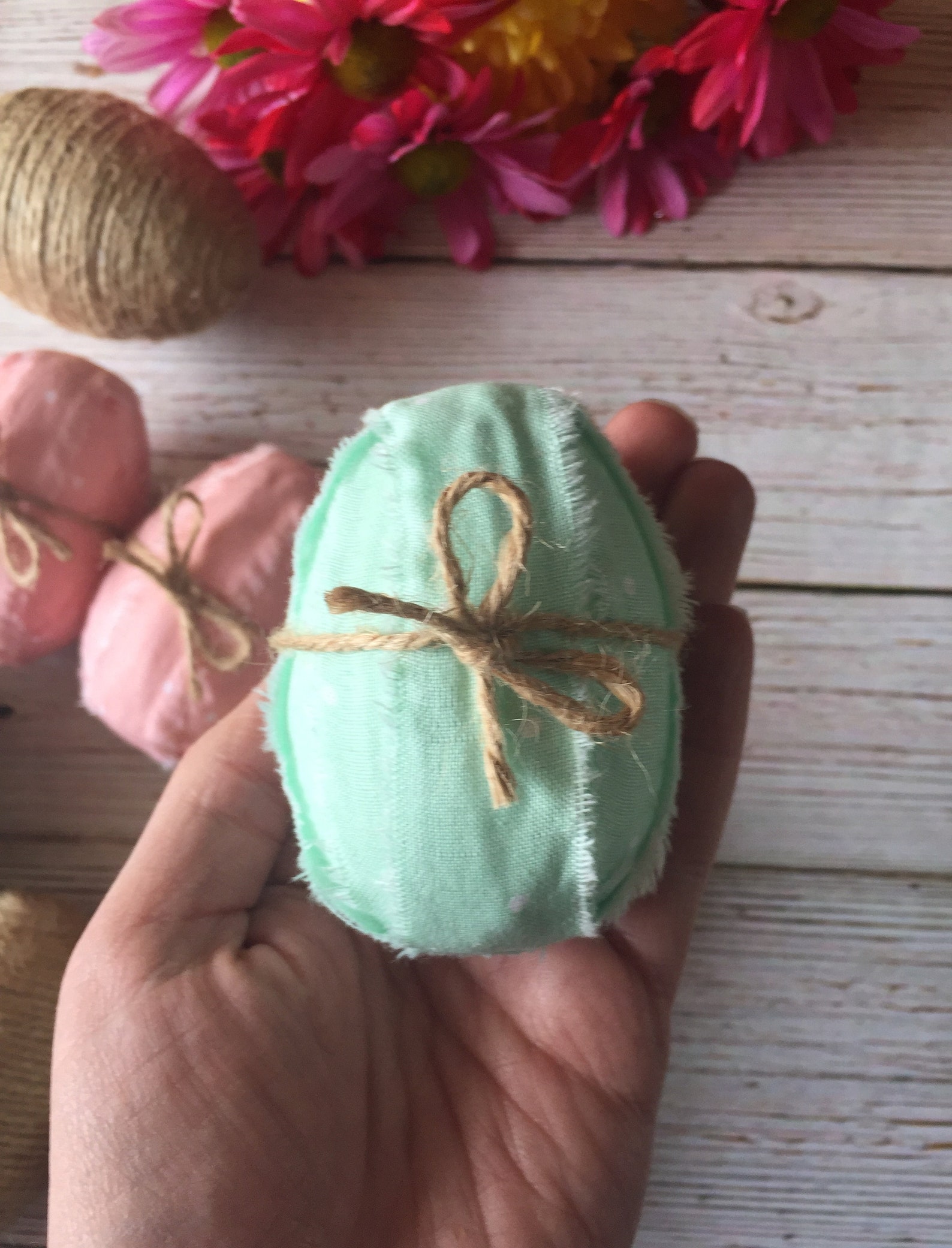 Rustic Rag Egg | Farmhouse Pastel Easter Egg | Twine Eggs | Primitive ...