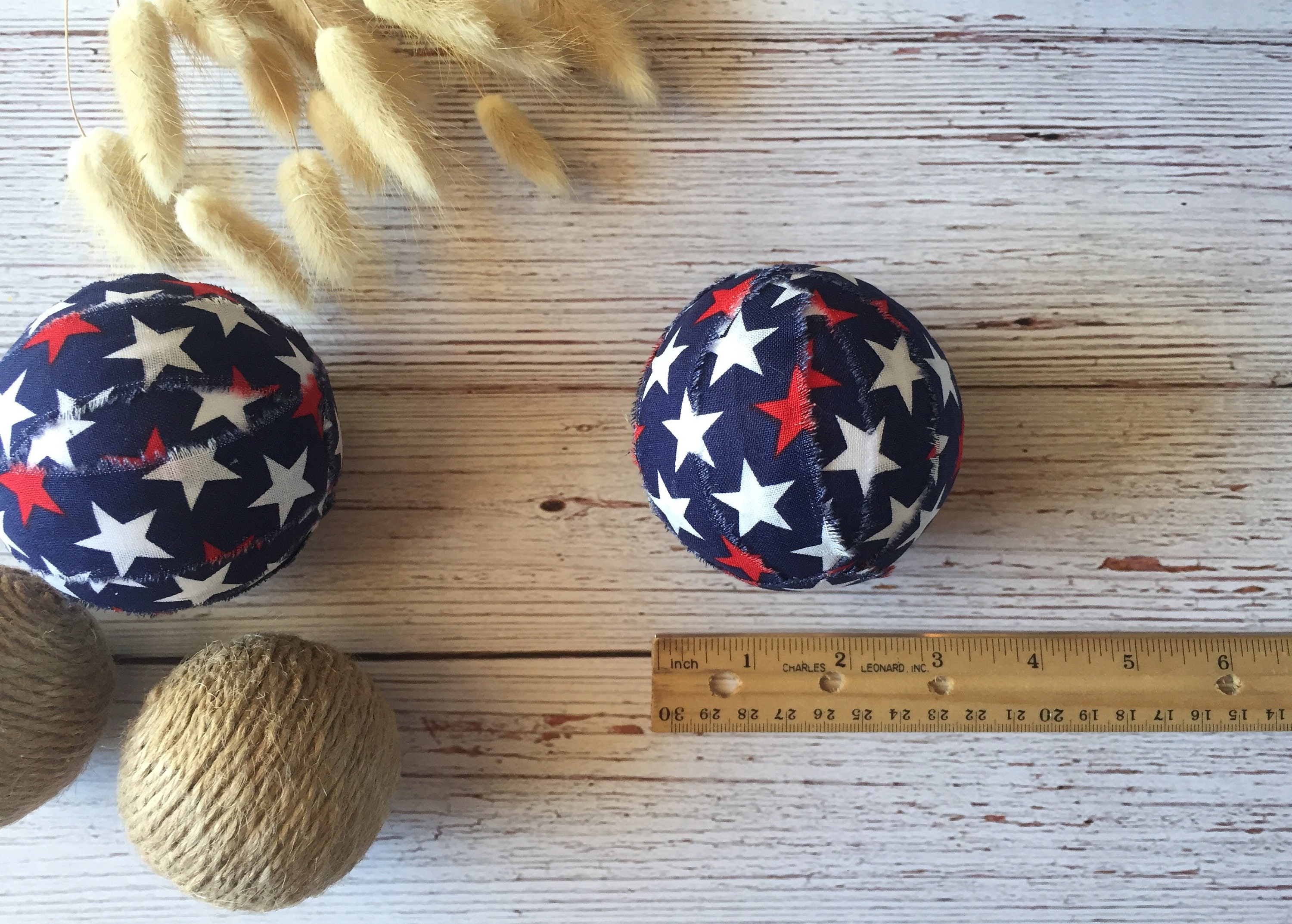 Fourth of July Rag Balls Rustic Independence Day Bowl Filler - Etsy