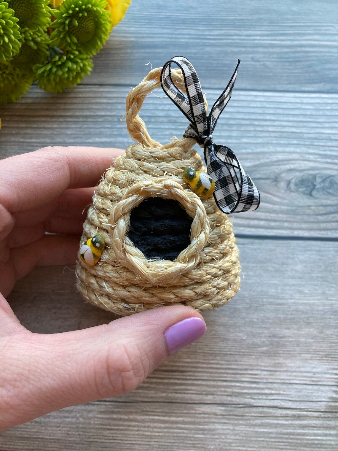 Miniature Beehive Tiny Bee Skep Rustic Honey Bee Decor - Etsy