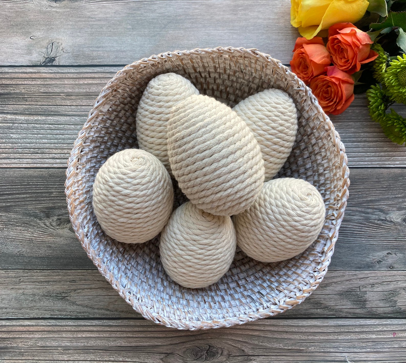 Macrame Eggs Neutral Easter Decor Rustic Easter Eggs - Etsy