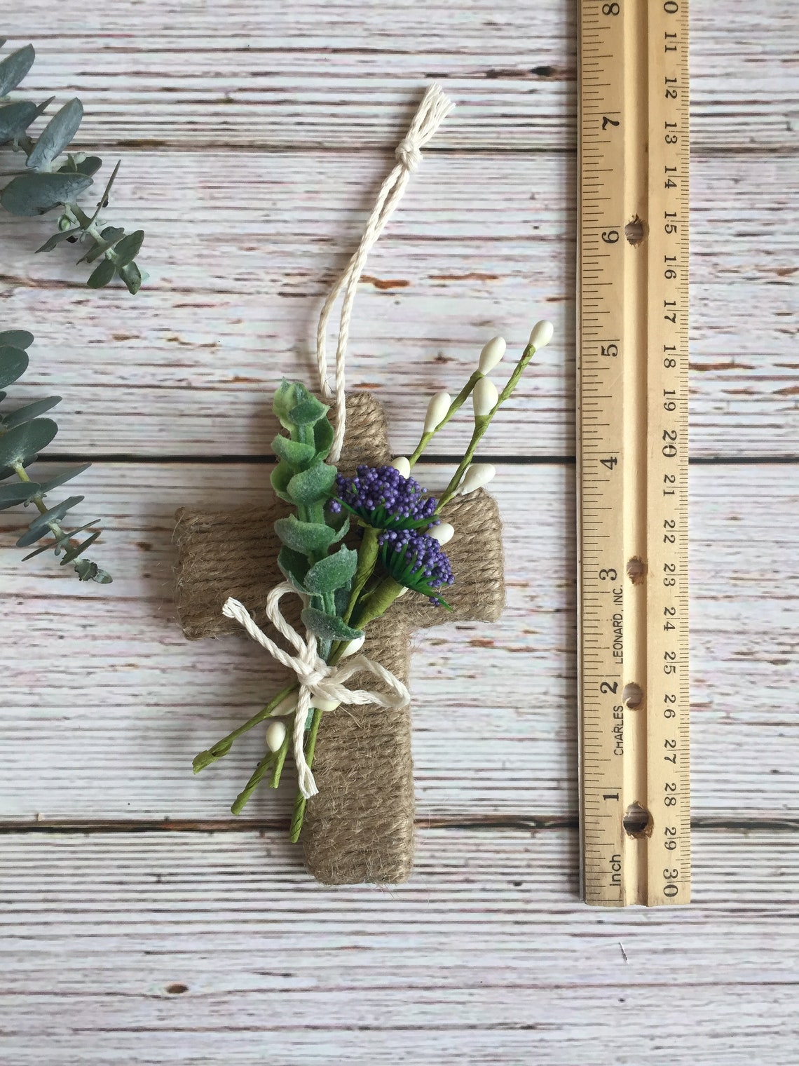 Twine Cross Ornament Rustic Ornament Set Farmhouse Jute - Etsy