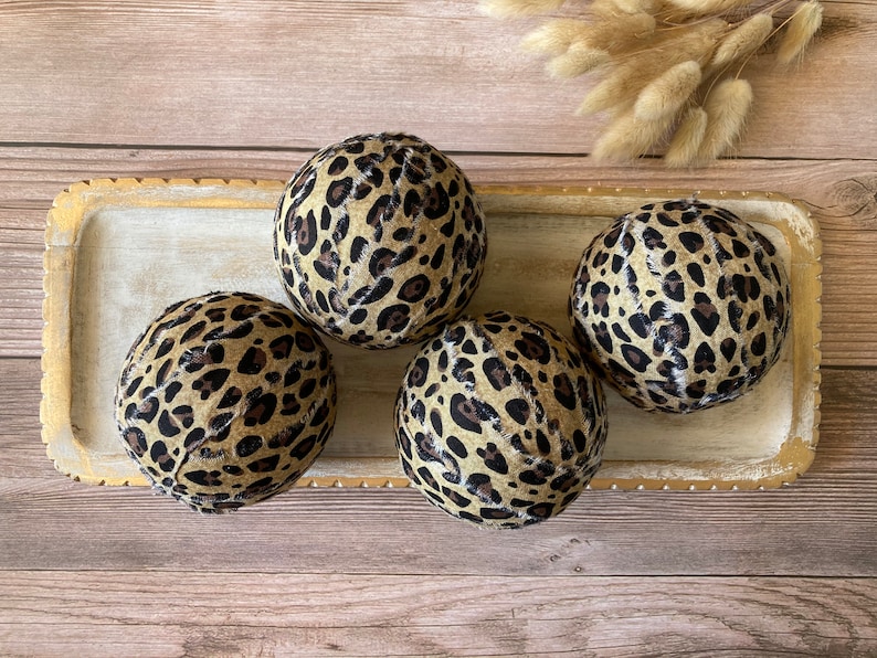 Leopard Print Rag Balls | Animal Print Bowl Fillers | Safari Decor - Etsy