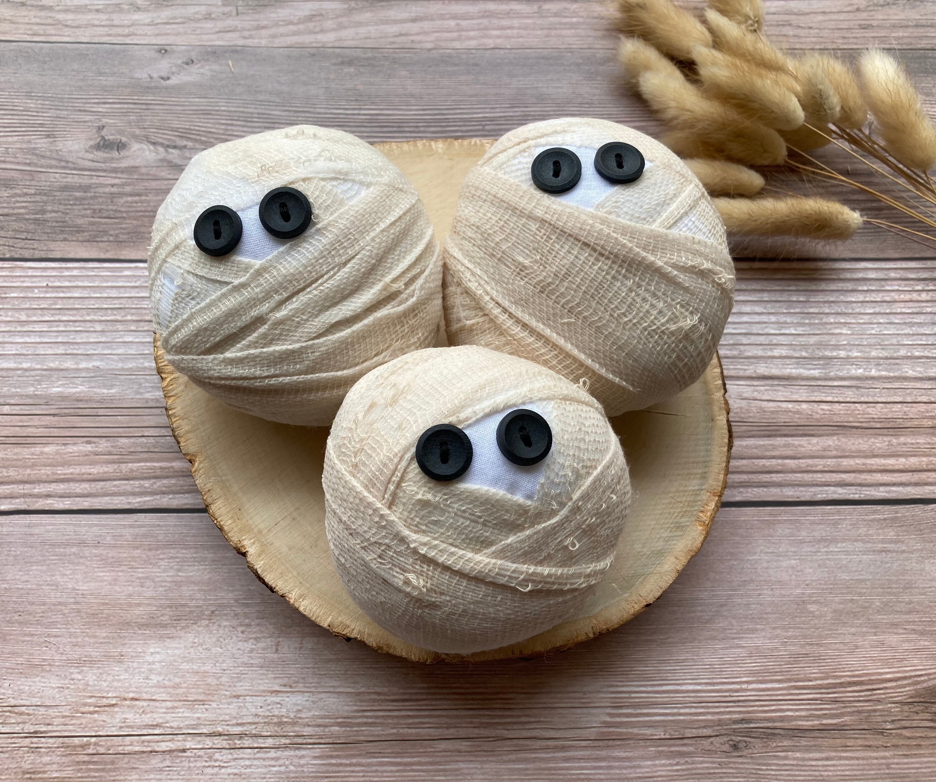 Mummy Bowl Fillers | Rustic Halloween Tiered Tray Decor | Primitive ...