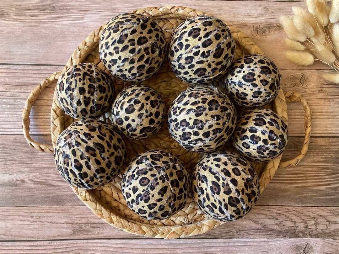 Leopard Print Rag Balls | Animal Print Bowl Fillers | Safari Decor - Etsy