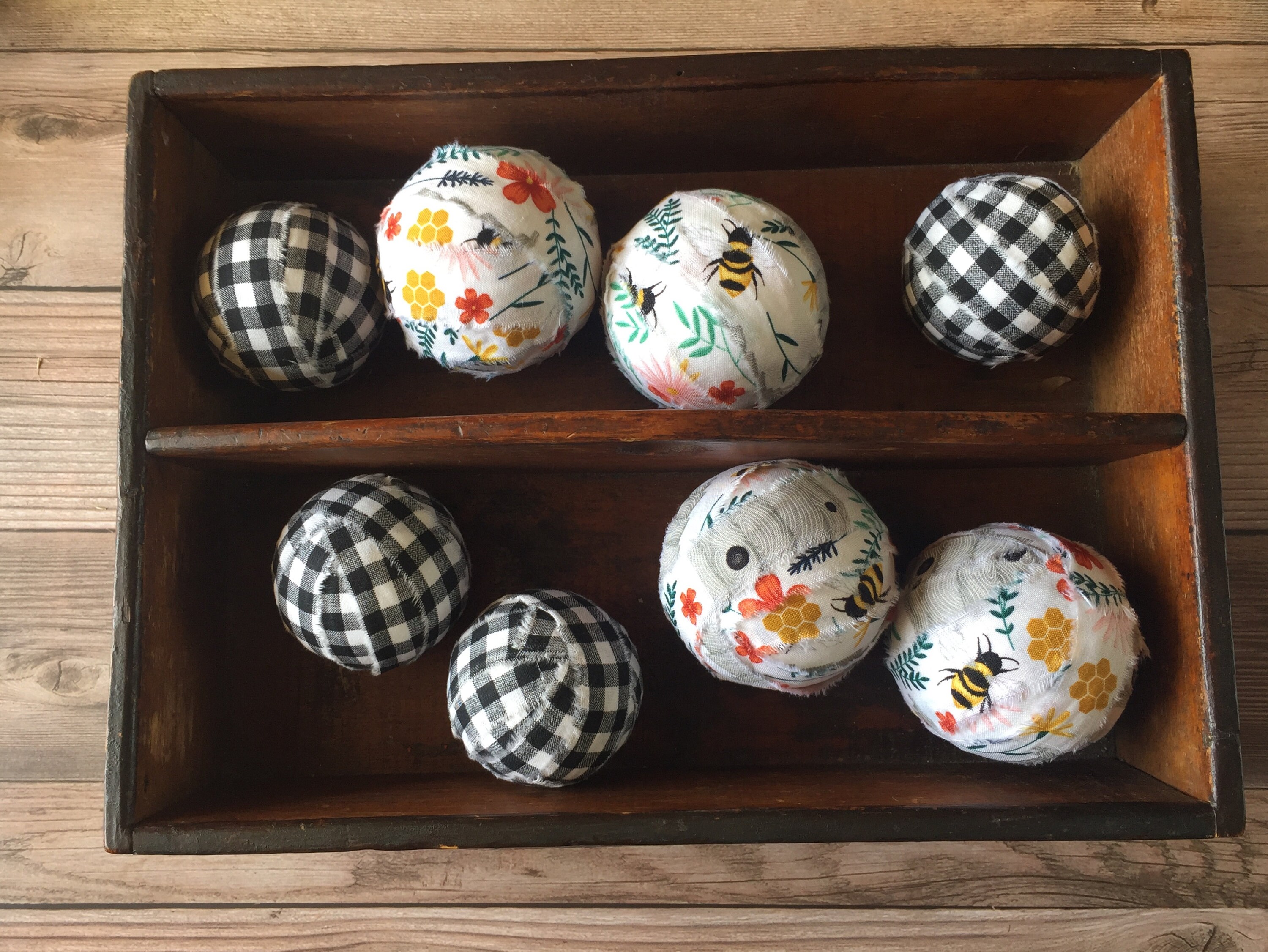 Rustic Bee Rag Balls Honey Bee Home Decor Bee Tiered Tray - Etsy