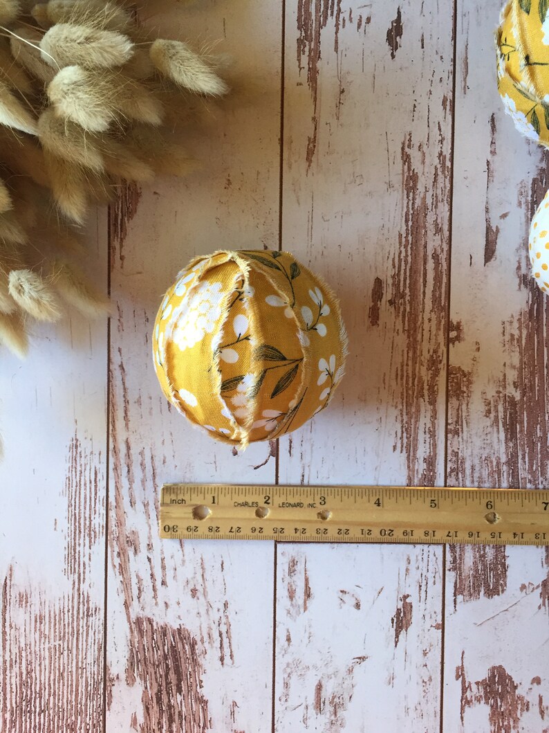 Rustic Yellow Rag Balls Rustic Bowl Filler Primitive Fall | Etsy