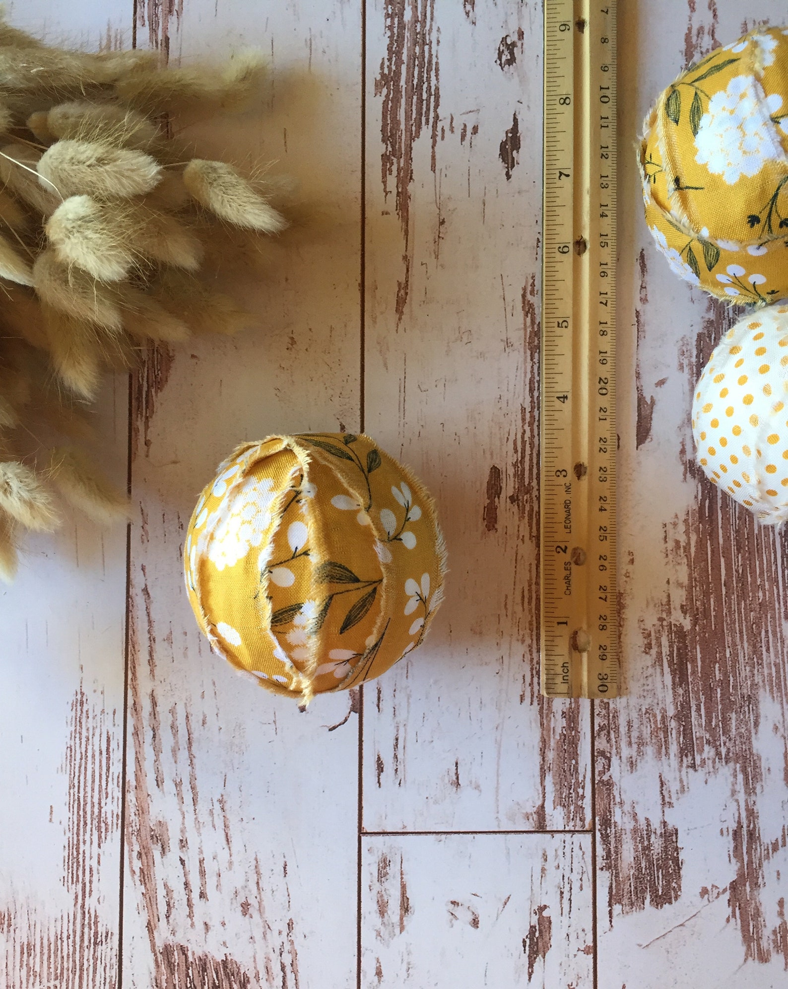 Rustic Yellow Rag Balls Rustic Bowl Filler Primitive Fall | Etsy