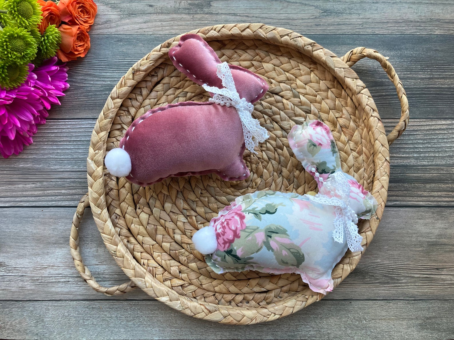 Fancy Bunnies Farmhouse Bunny Velvet Bunny Pink Easter | Etsy