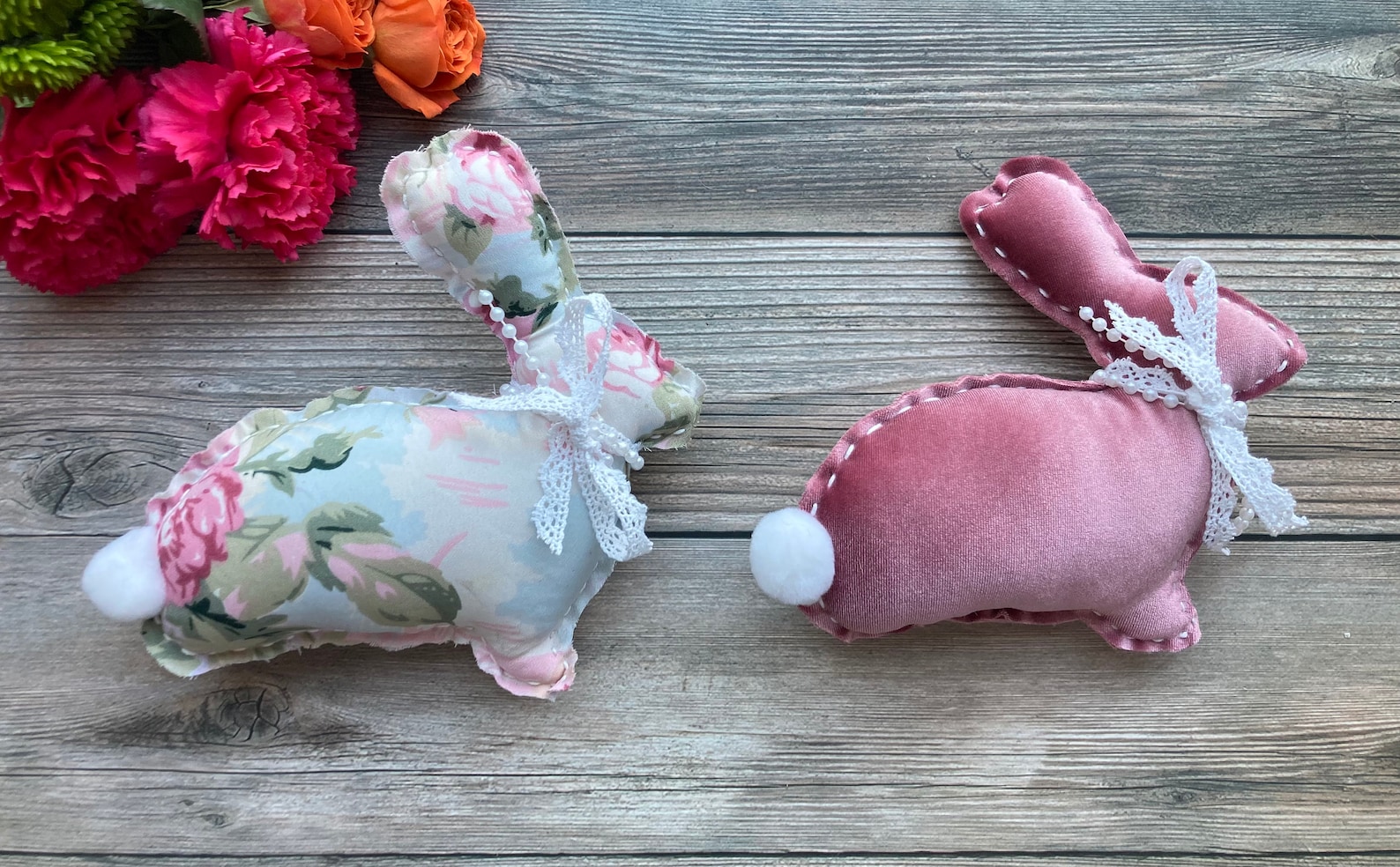 Fancy Bunnies Farmhouse Bunny Velvet Bunny Pink Easter | Etsy