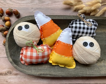 Mummy Bowl Fillers Rustic Halloween Tiered Tray Decor | Etsy