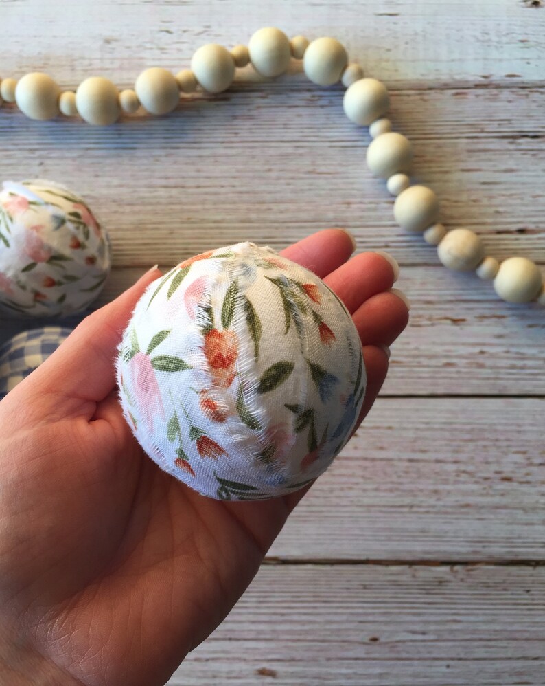 Rustic Spring Rag Ball Spring Bowl Filler Gingham Decor | Etsy