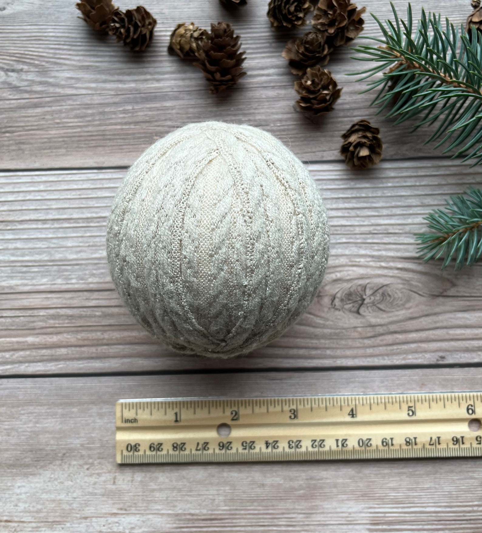 Ivory Sweater Rag Balls | Cozy Christmas Bowl Filler | Rustic Christmas ...