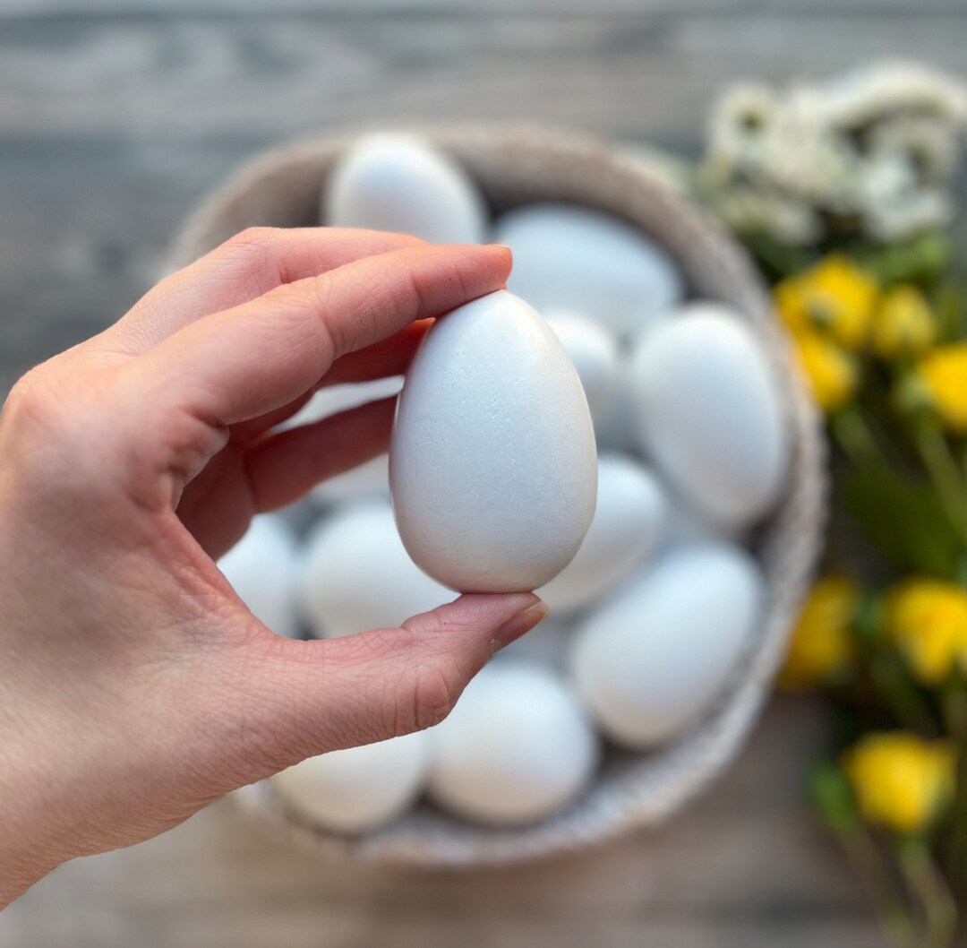 White Wood Egg | White Farmhouse Spring Decor | Neutral Easter Decor ...