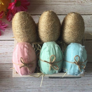 Rustic Rag Egg | Farmhouse Pastel Easter Egg | Twine Eggs | Primitive ...