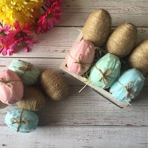 Rustic Rag Egg | Farmhouse Pastel Easter Egg | Twine Eggs | Primitive ...