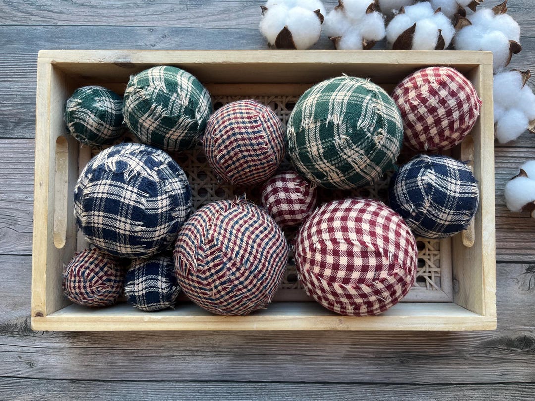 Primitive Rag Balls | Country Home Decor | Rustic Bowl Filler - Etsy