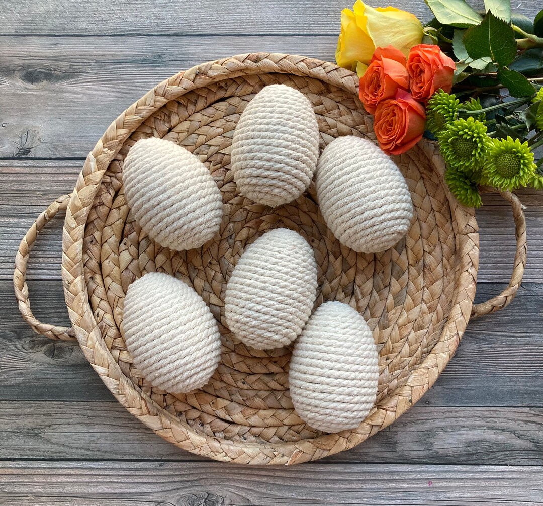 Macrame Eggs | Neutral Easter Decor | Rustic Easter Eggs | Boho Spring ...