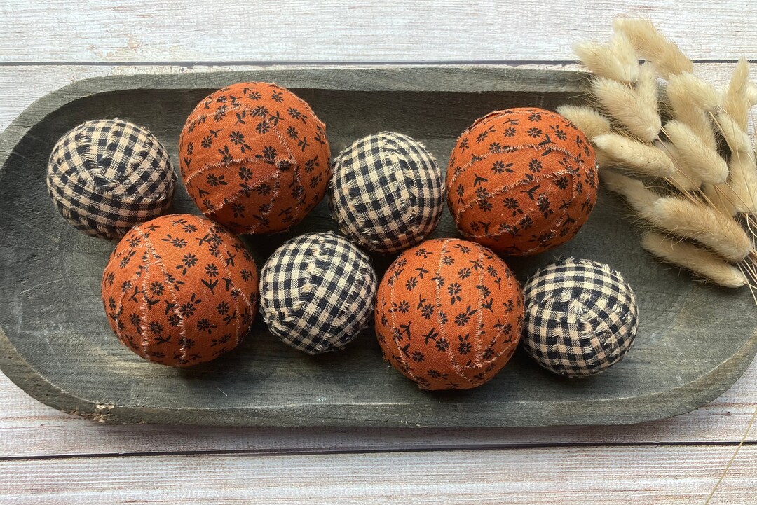 Fall Primitive Rag Ball | Primitive Halloween Bowl Filler | Rustic Fall ...