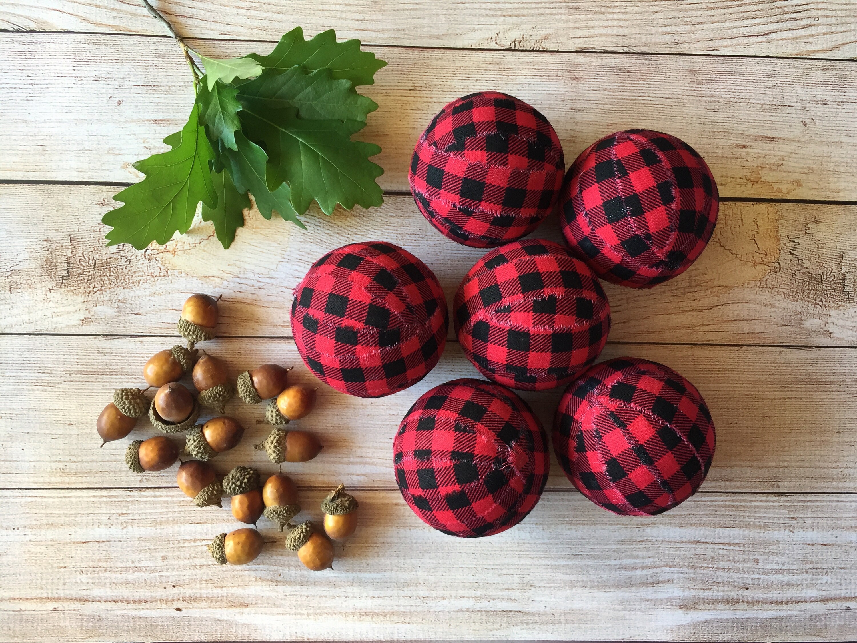 Red Buffalo Check Rag Balls Red Buffalo Plaid Tiered Tray - Etsy