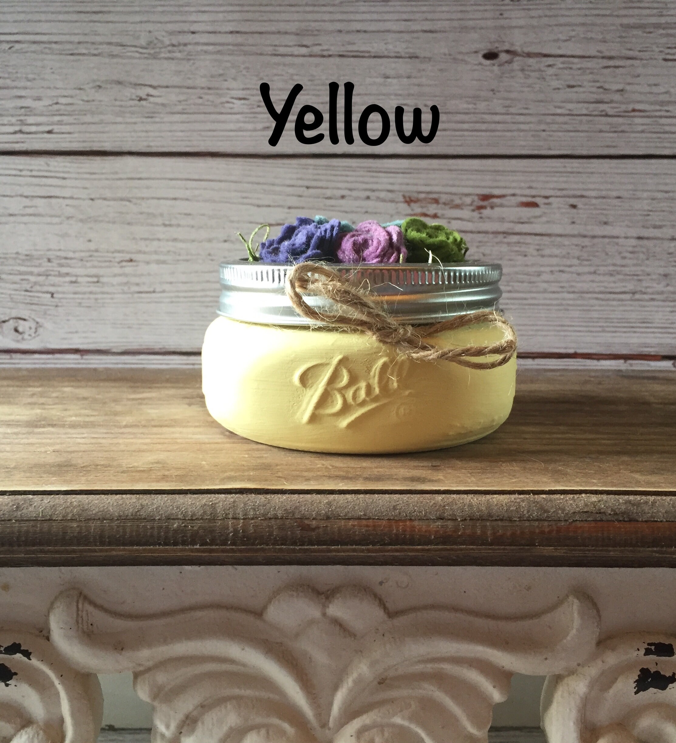 Felt Succulent Mason Jar Rustic Felt Succulent Farmhouse | Etsy