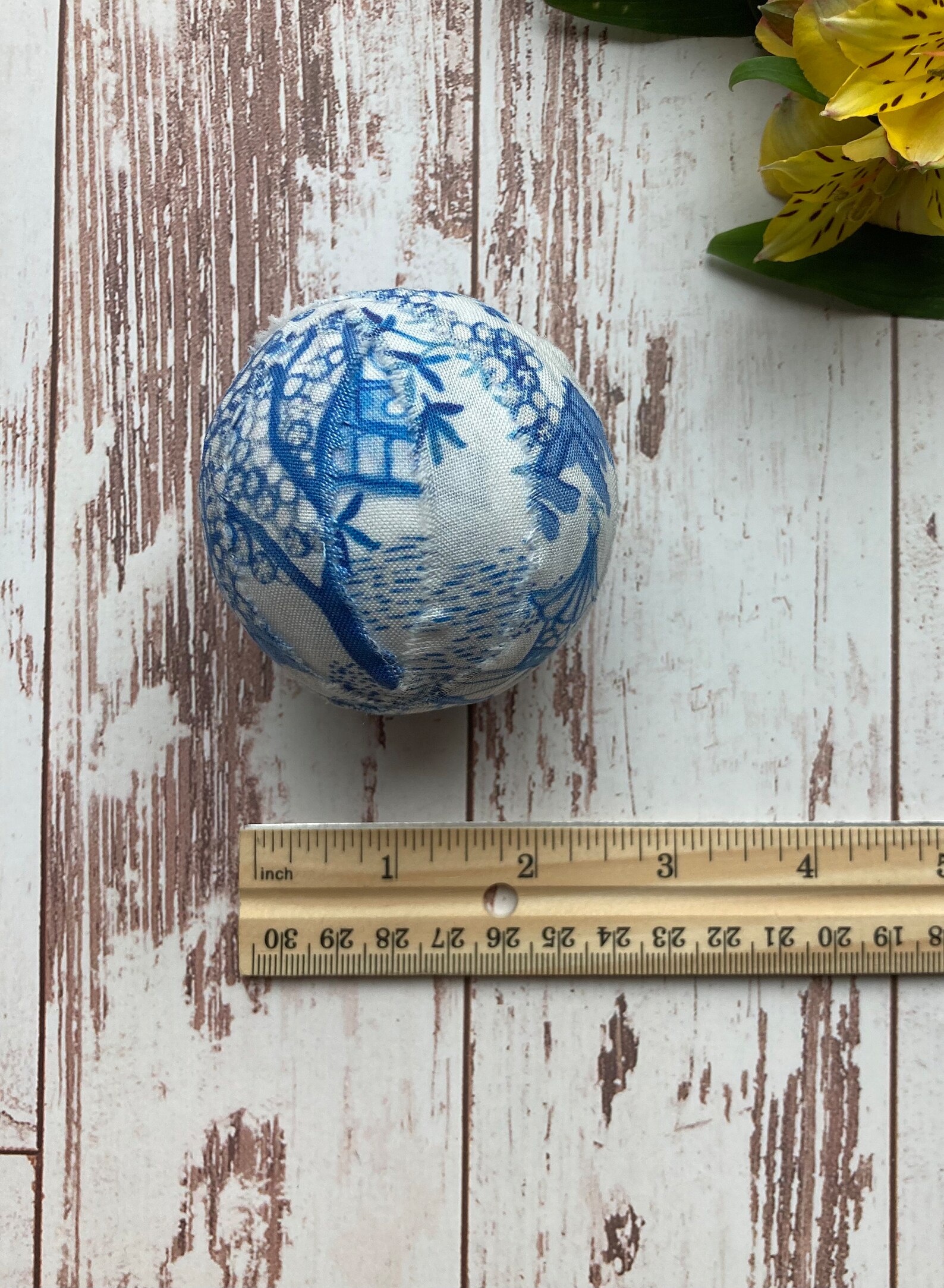 Chinoiserie Balls Blue and White Rag Ball Blue Chinoiserie Decor Blue ...