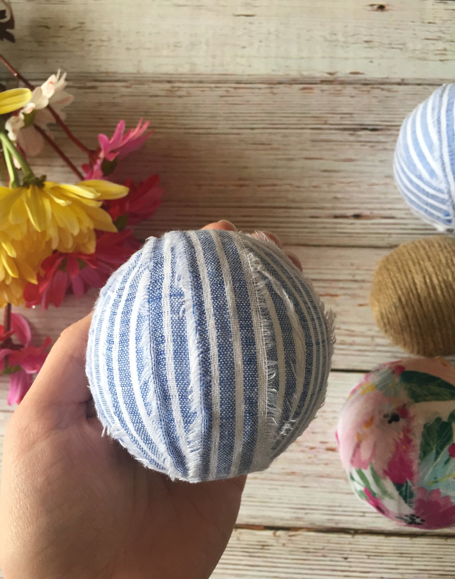 Farmhouse Summer Rag Balls Summer Bowl Filler Rustic - Etsy