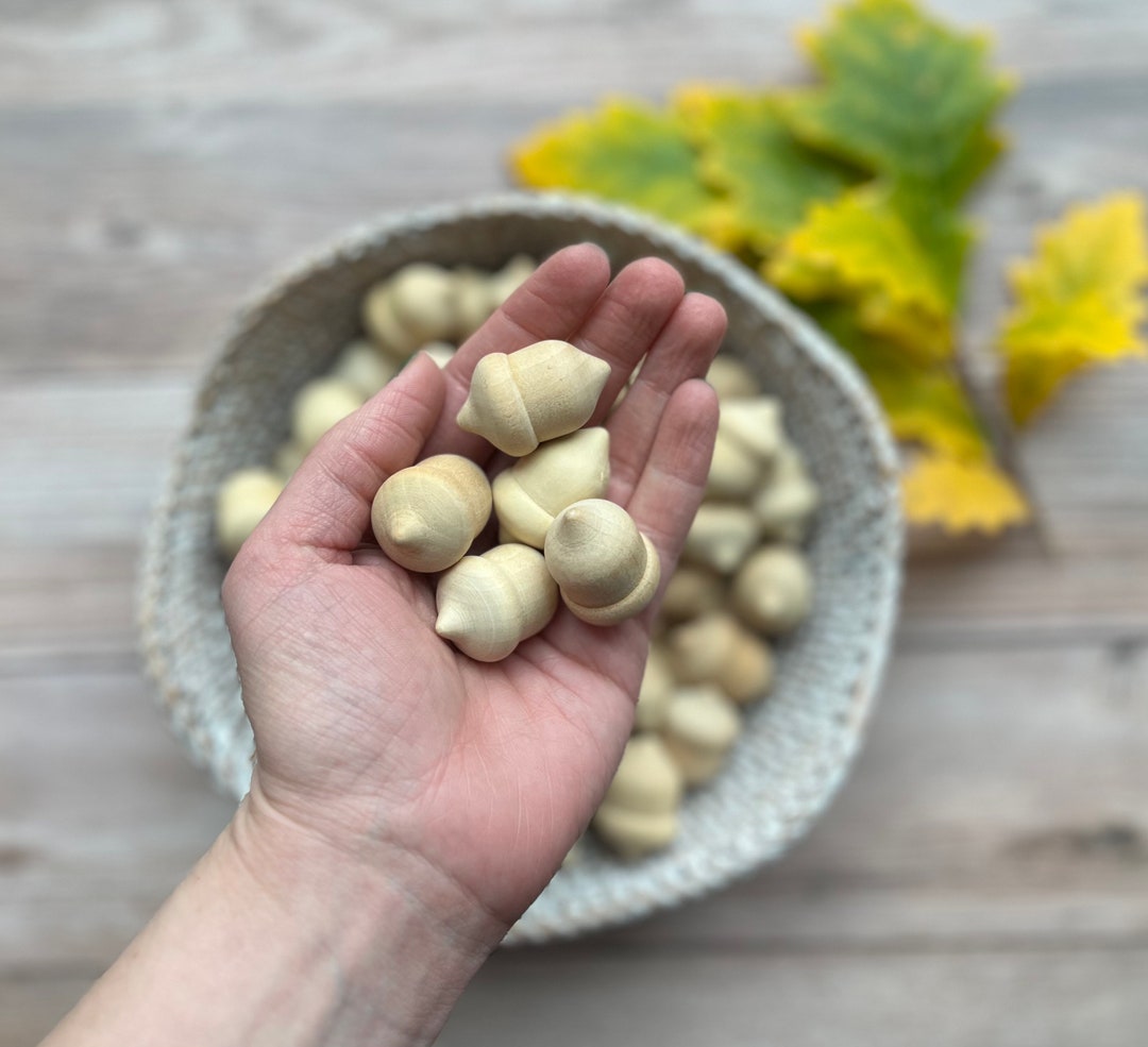 Wood Acorns | Natural Wood Acorns | Rustic Fall Decor | Unfinished ...