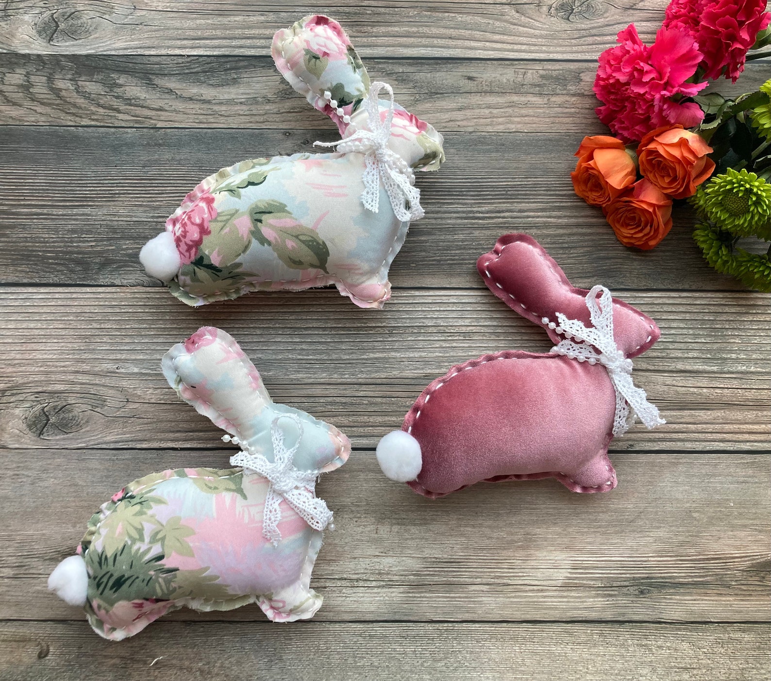 Fancy Bunnies Farmhouse Bunny Velvet Bunny Pink Easter - Etsy