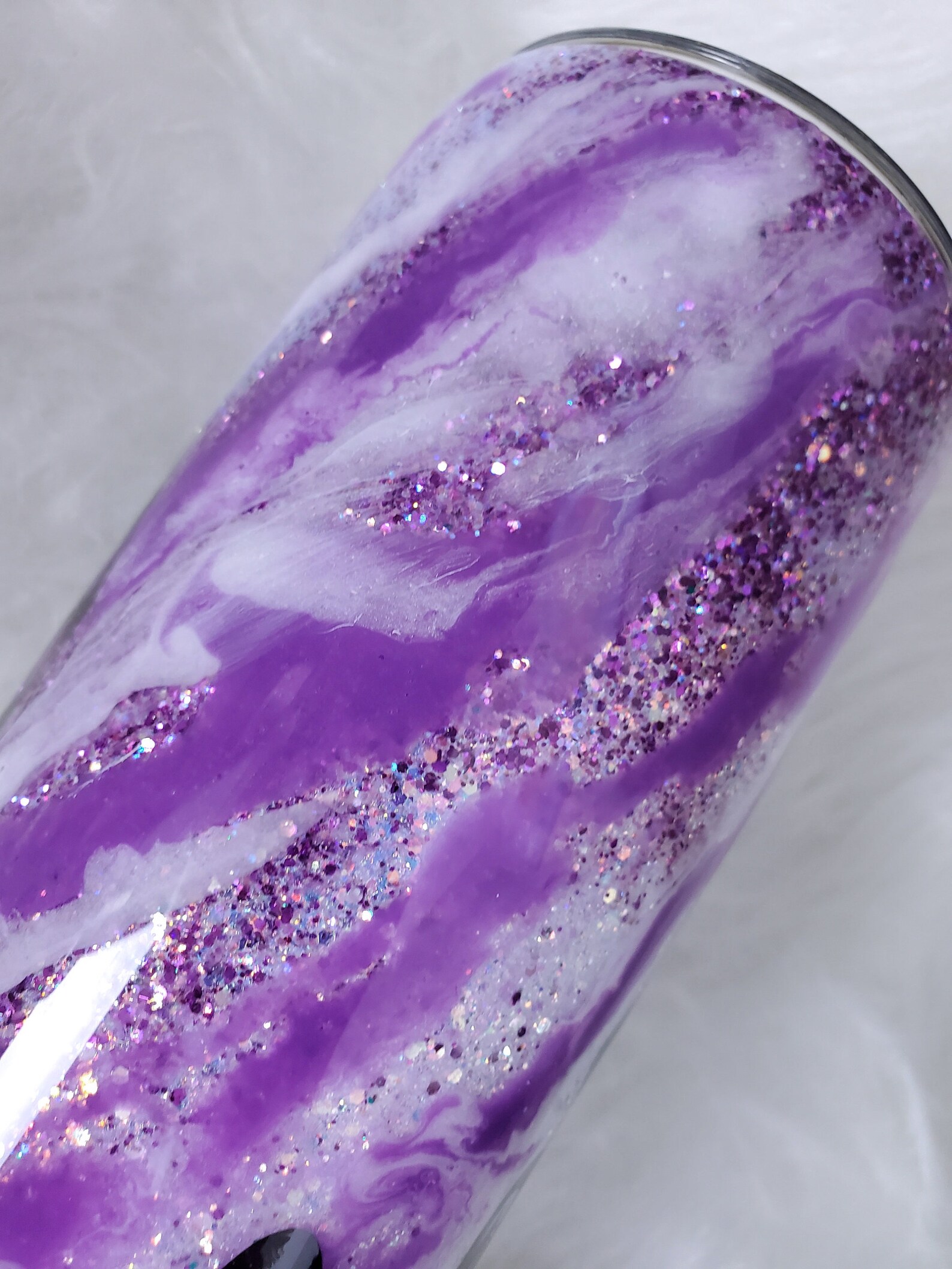 Purple Marble Tumbler, Purple Glitter Tumbler, Custom Stainless Steal ...