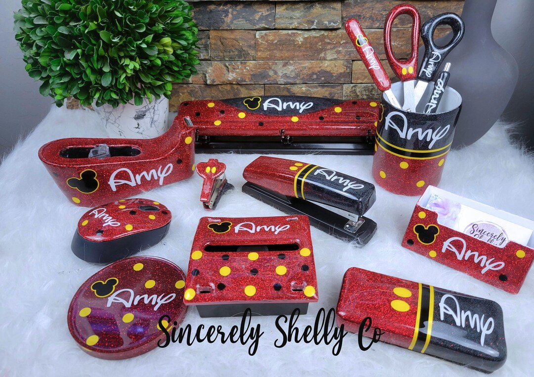 Mickey Desk Set, Personalized Desk Set, Office Supply, School Gift ...