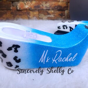 White Leopard Desk Set, Ombre Office Supplies, Leopard Stapler, Teacher ...