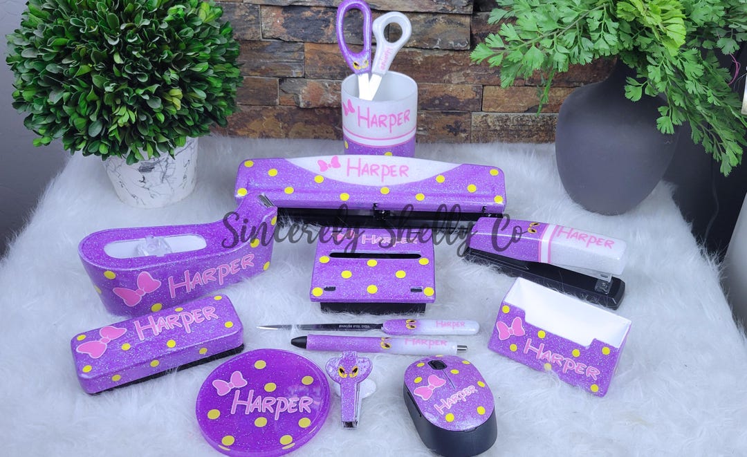 Daisy Desk Set, Duck Stapler, Personalize Desk Set, Office Supply ...