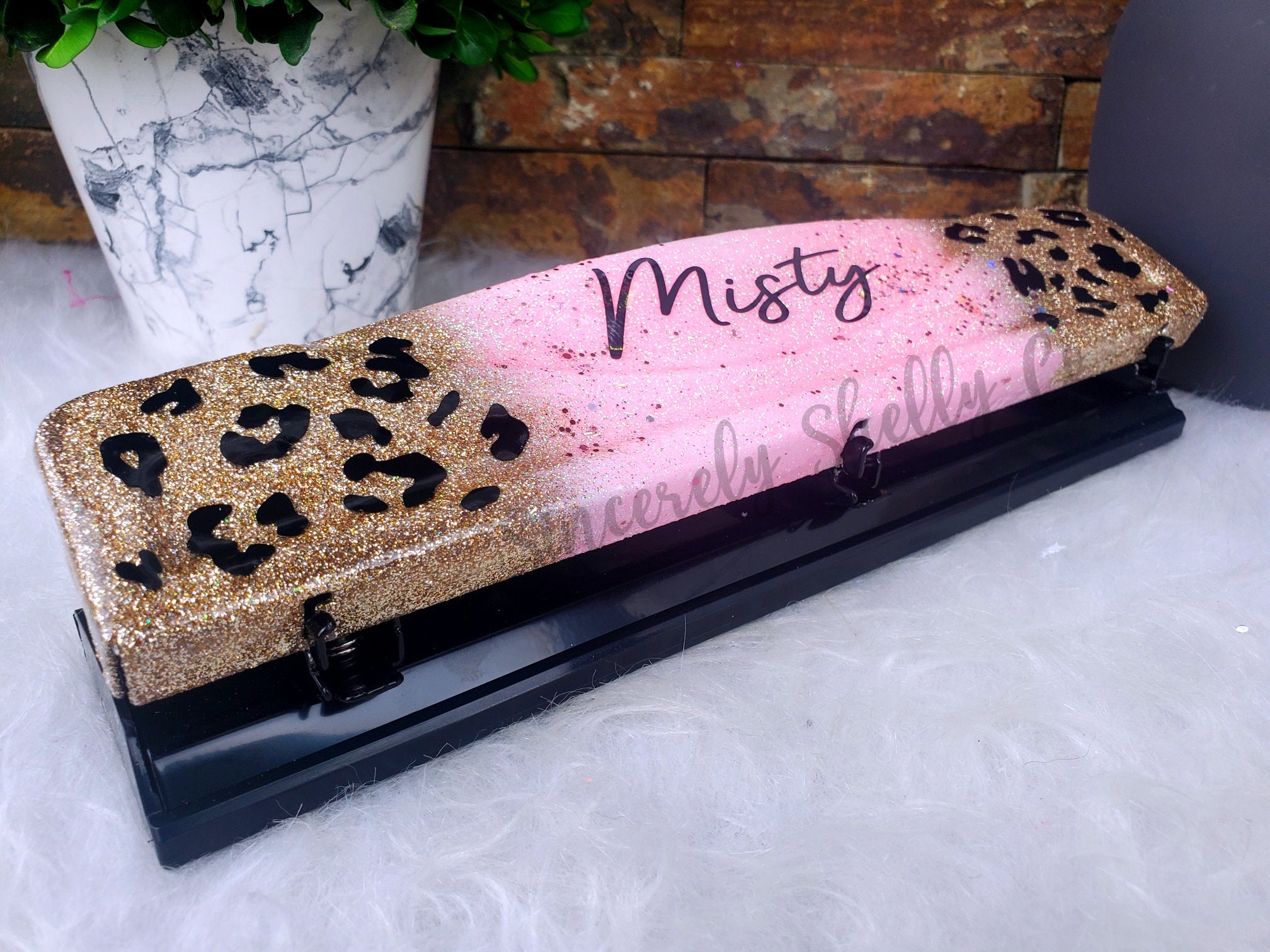 Leopard 3 Hole Punch Custom Paper Punch Glitter Stapler - Etsy