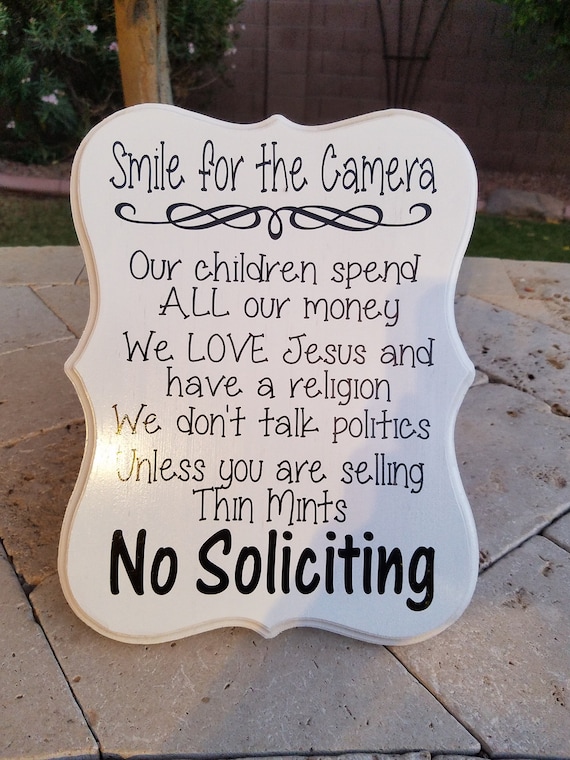 No Soliciting Signs Camera Sign No Solicit Sign Porch Sign | Etsy