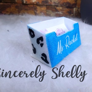 White Leopard Desk Set, Ombre Office Supplies, Office Set, Leopard ...