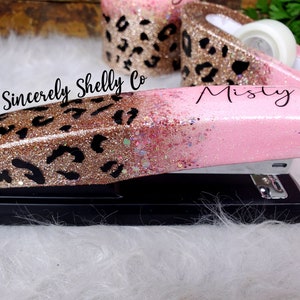 Leopard Desk Accessory, Ombre Office Supplies, Glitter Stapler, Office ...