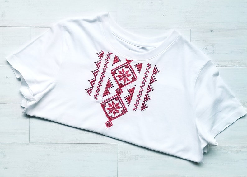 Embroidered Slavic Traditional Style T-shirts | Etsy