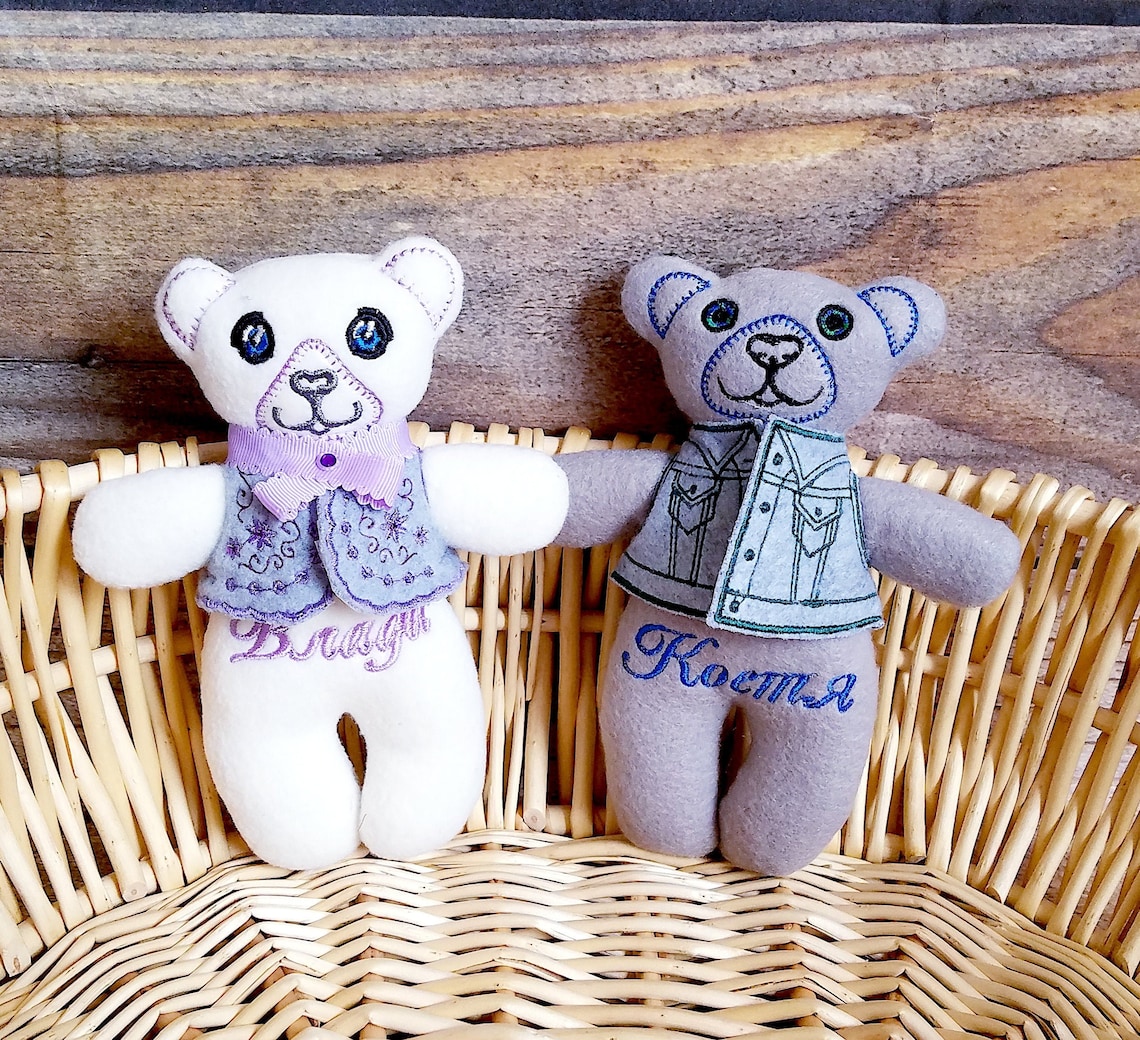 Personalized embroidered soft teddy bear gift | Etsy