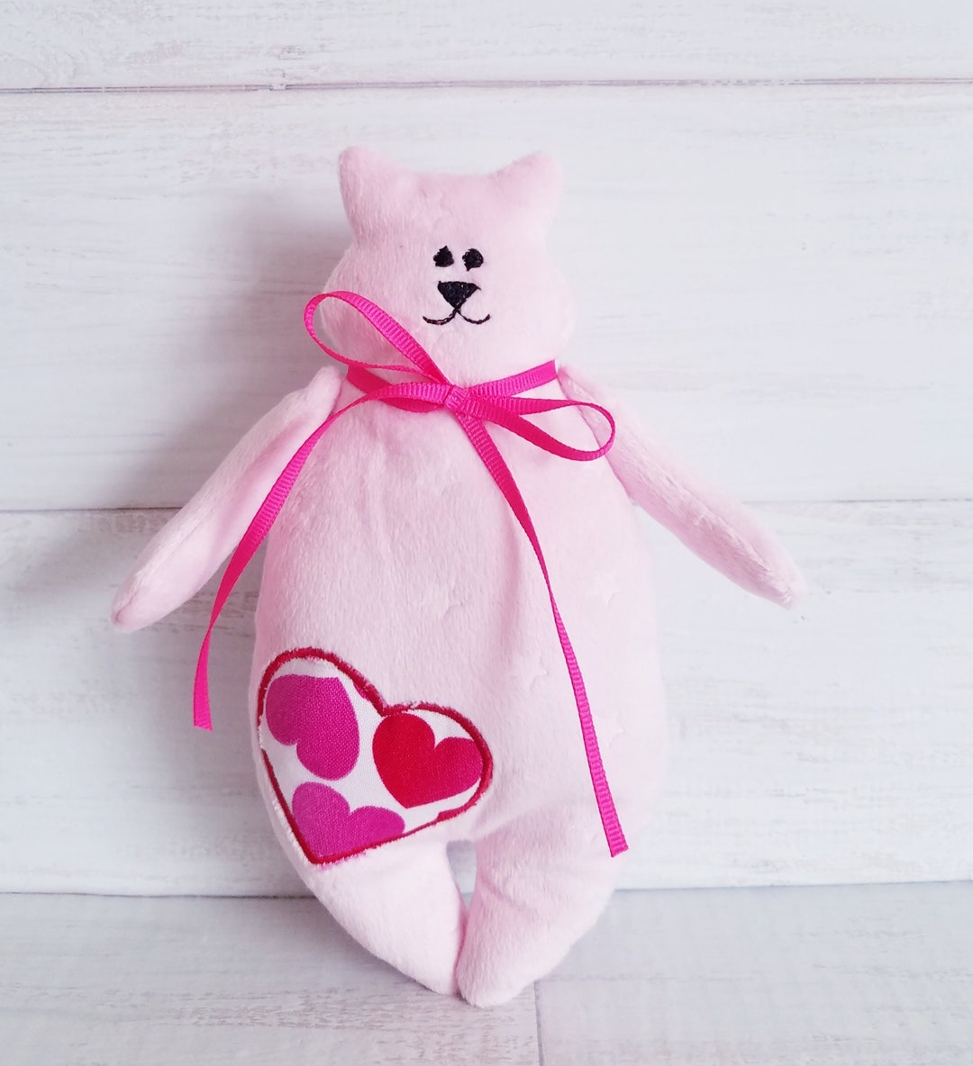 Personalized Pink Stuffed Cat Toy With Name - Etsy