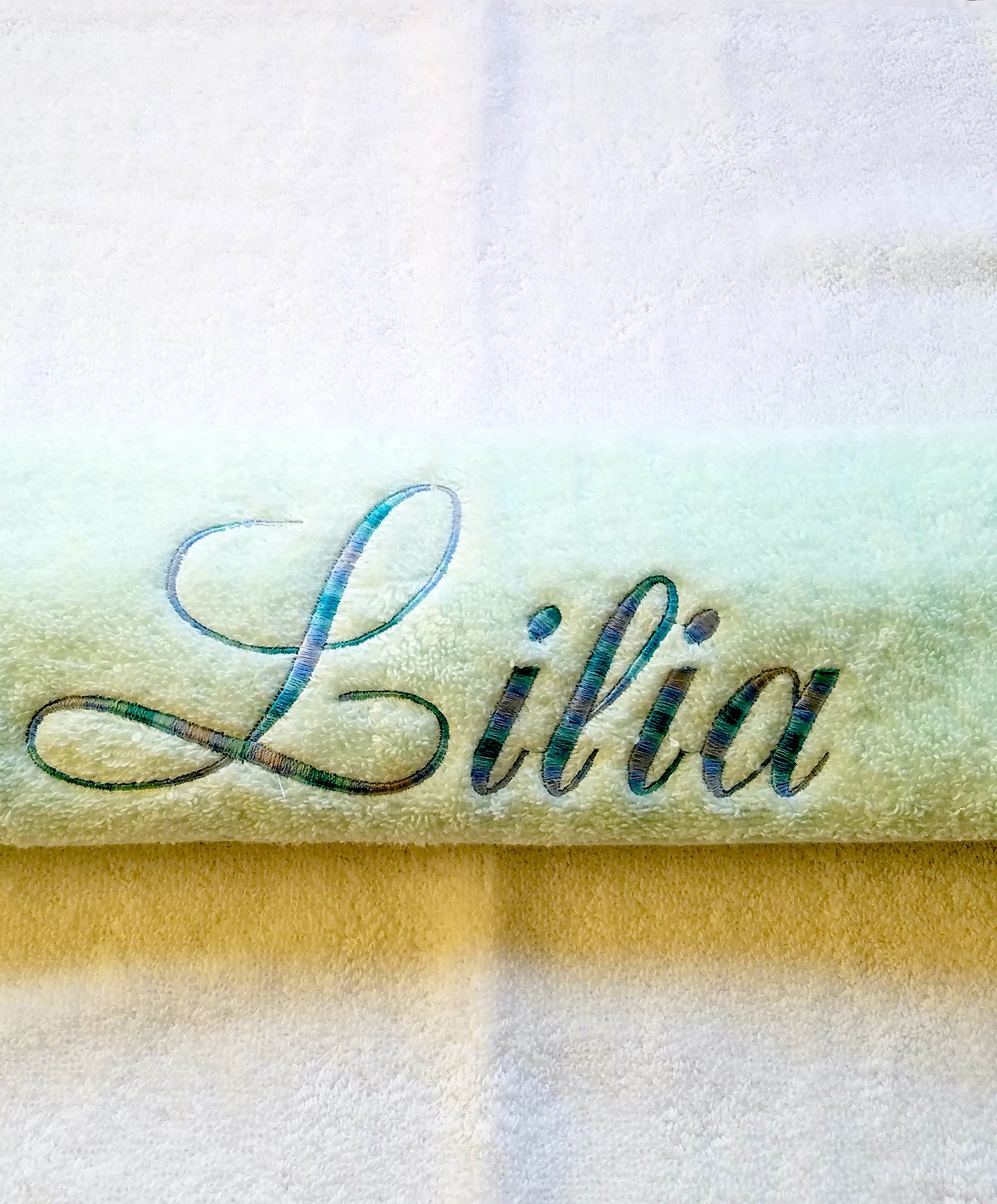 Personalized embroidery bath towel set | Etsy