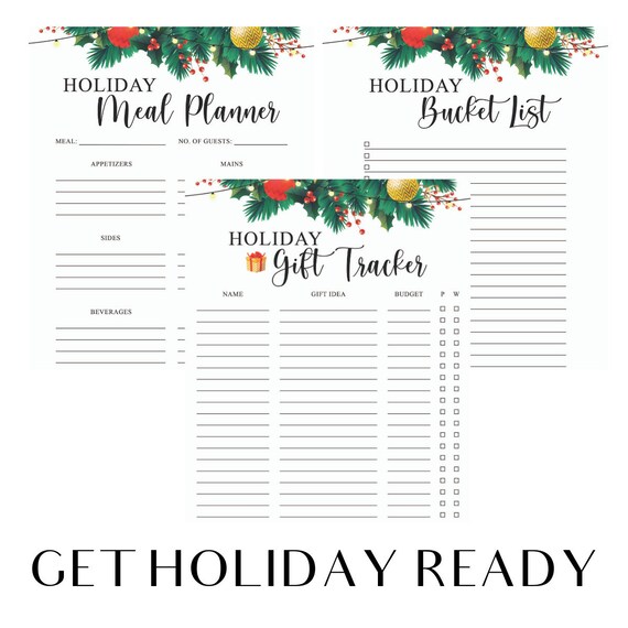 Holiday Organizational Templates PRINTABLE Gift Tracker | Etsy