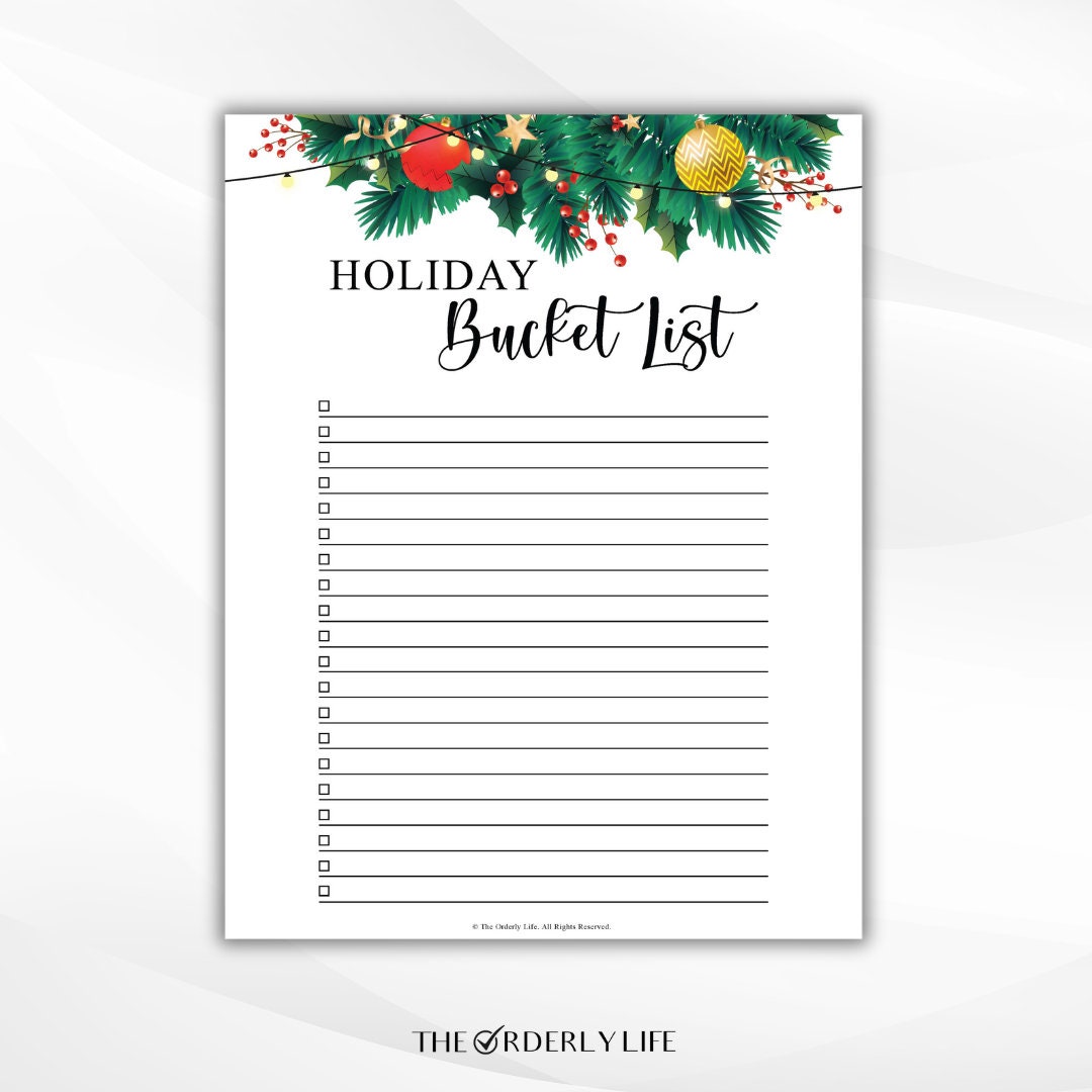 Holiday Organizational Templates – PRINTABLE, Instant Download | Gift ...