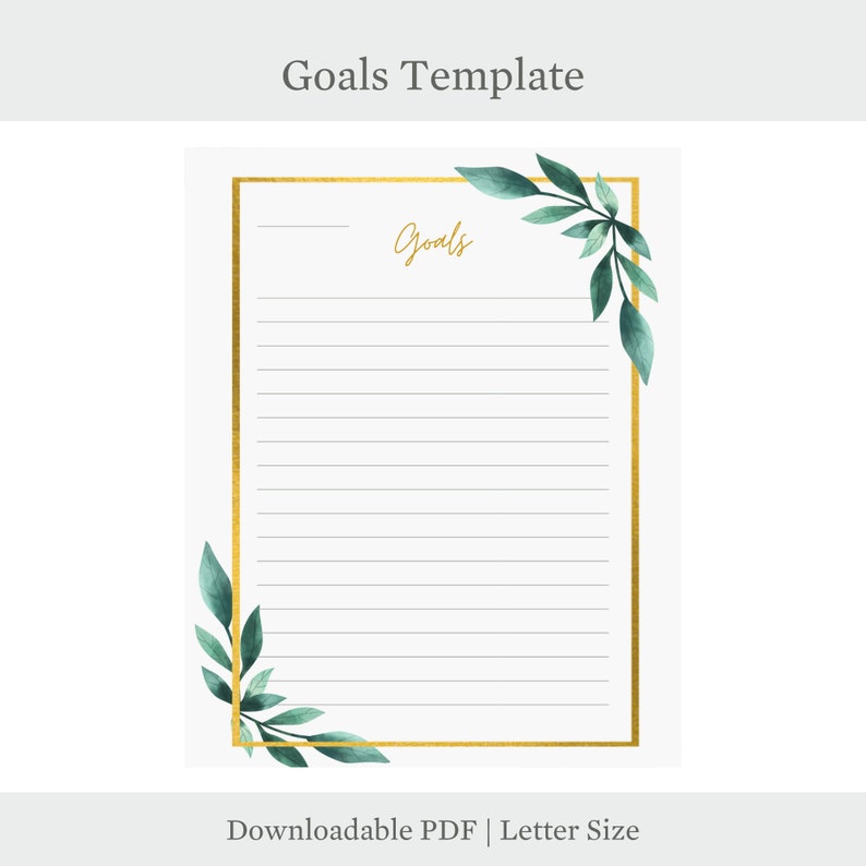 Goals Template PRINTABLE Goal Planning Kit Goal Worksheet - Etsy