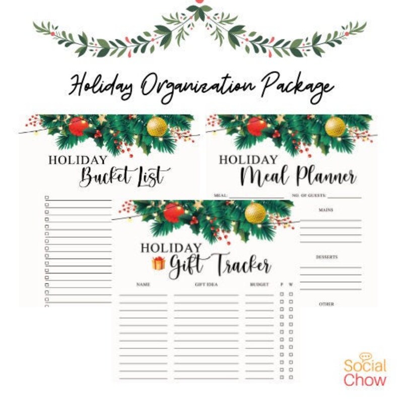 Holiday Organizational Templates PRINTABLE Gift Tracker | Etsy