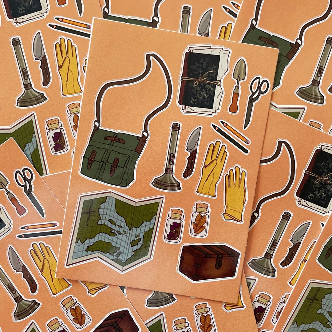 Foraging Herbalist Stickers Sheet Adventure Awaits Fantasy Deco ...
