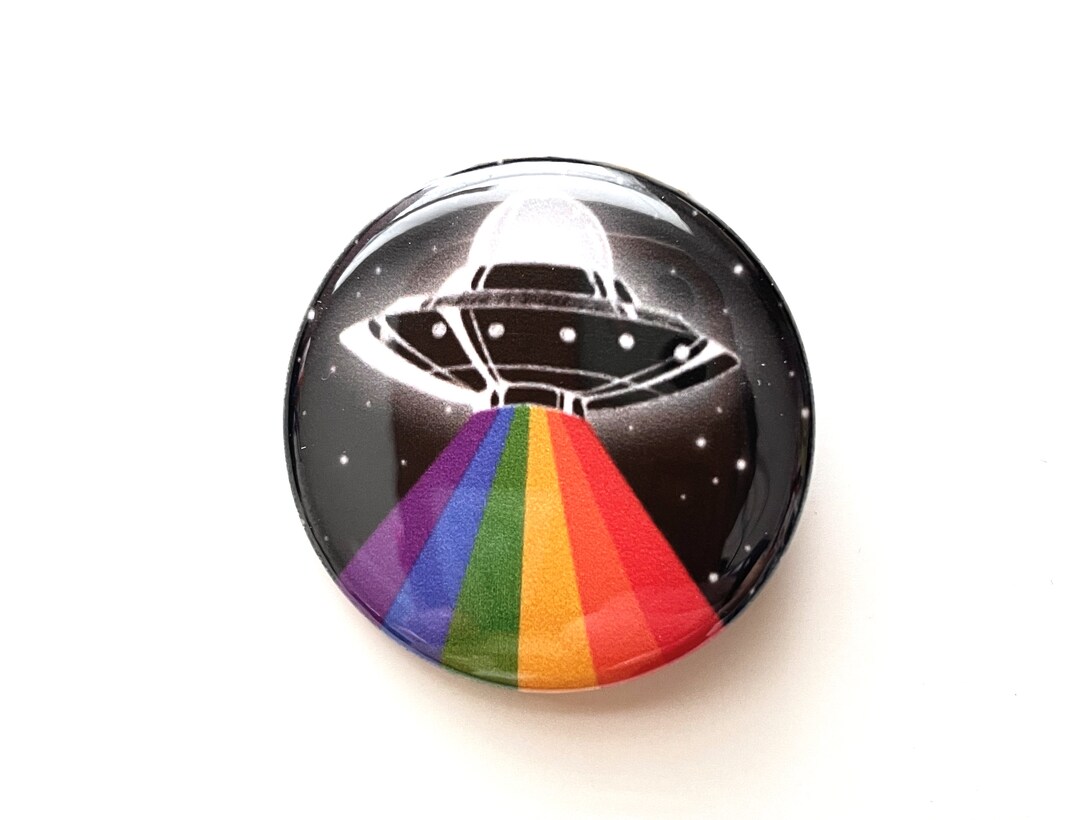 UFO Rainbow Pride Button Pride Pin LGBTQIA Pride UFO Pinback Buttons - Etsy