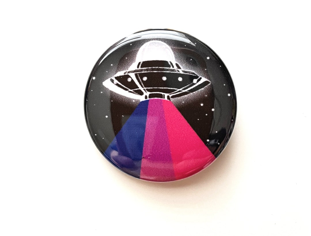 UFO Bisexual Pride Button Pride Pin LGBTQIA Pride UFO Pinback Buttons ...