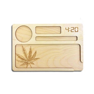 Handmade Wooden Weed Rolling Tray Marijuana Laser Cut Wood Gift 420 ...