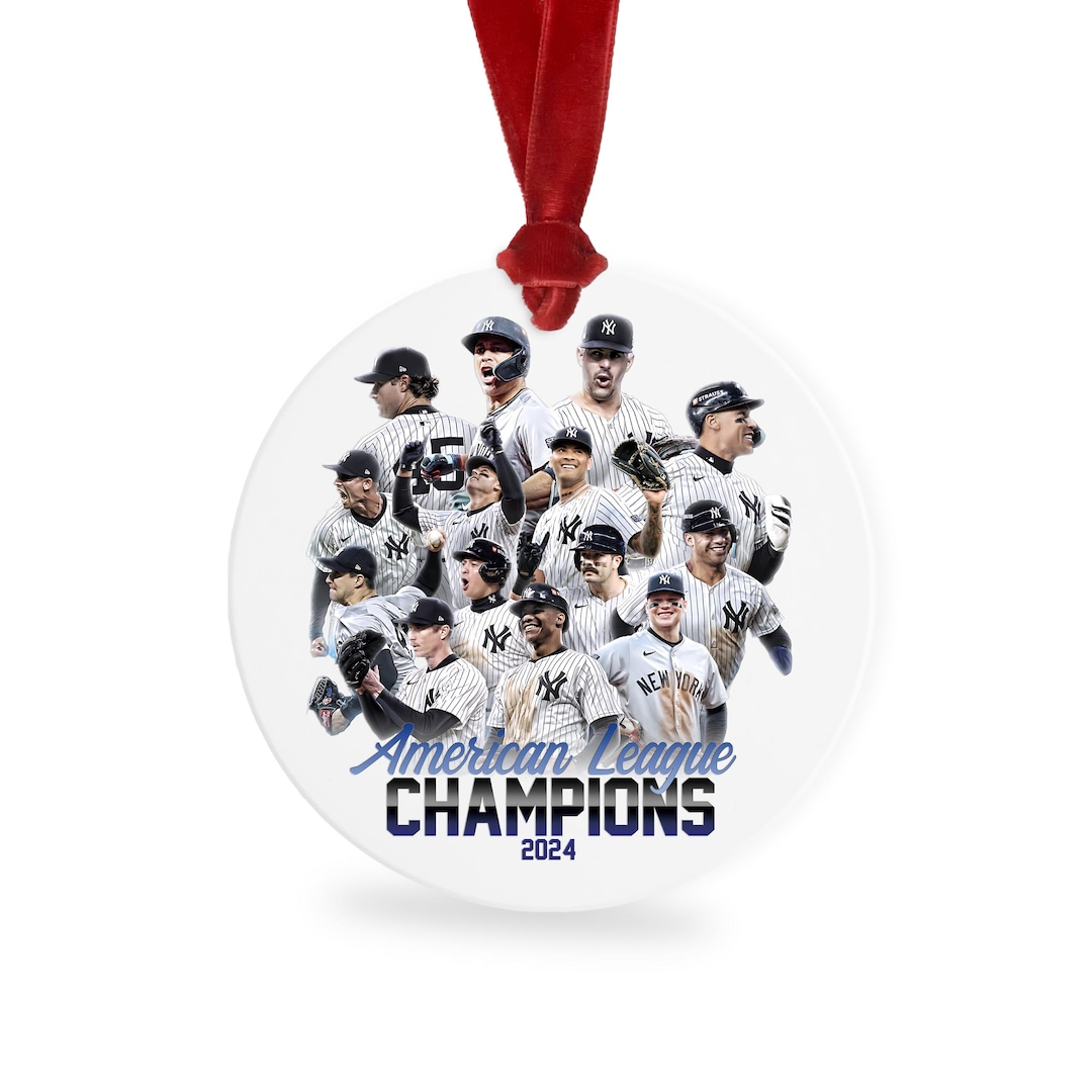 Yankees American League Champions 2024 Baseball Ornaments for Christmas ...