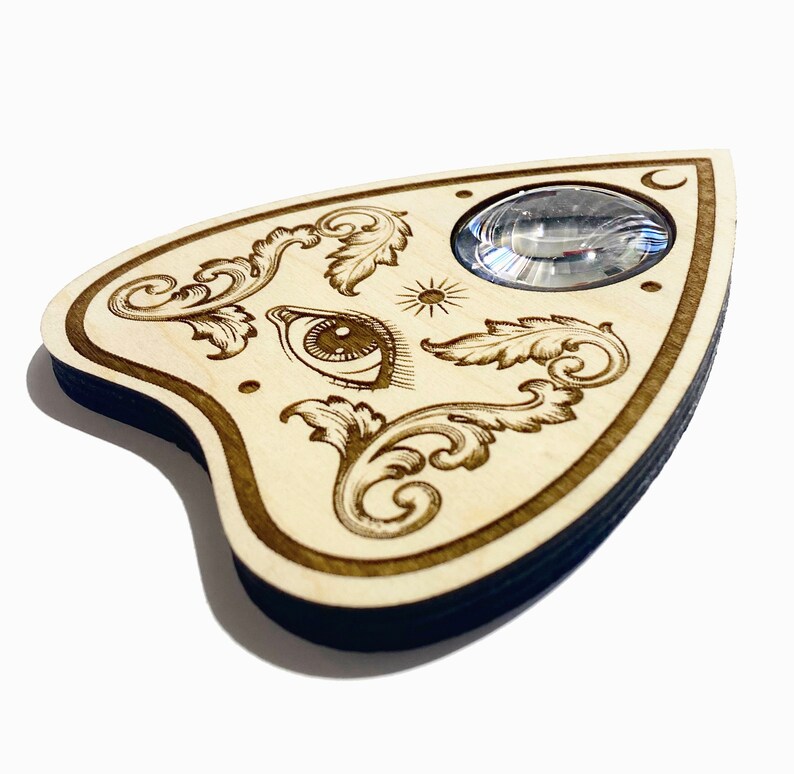 Ouija Spirit Board Wooden Handmade Wood Talking Game All Seeing Eye ...